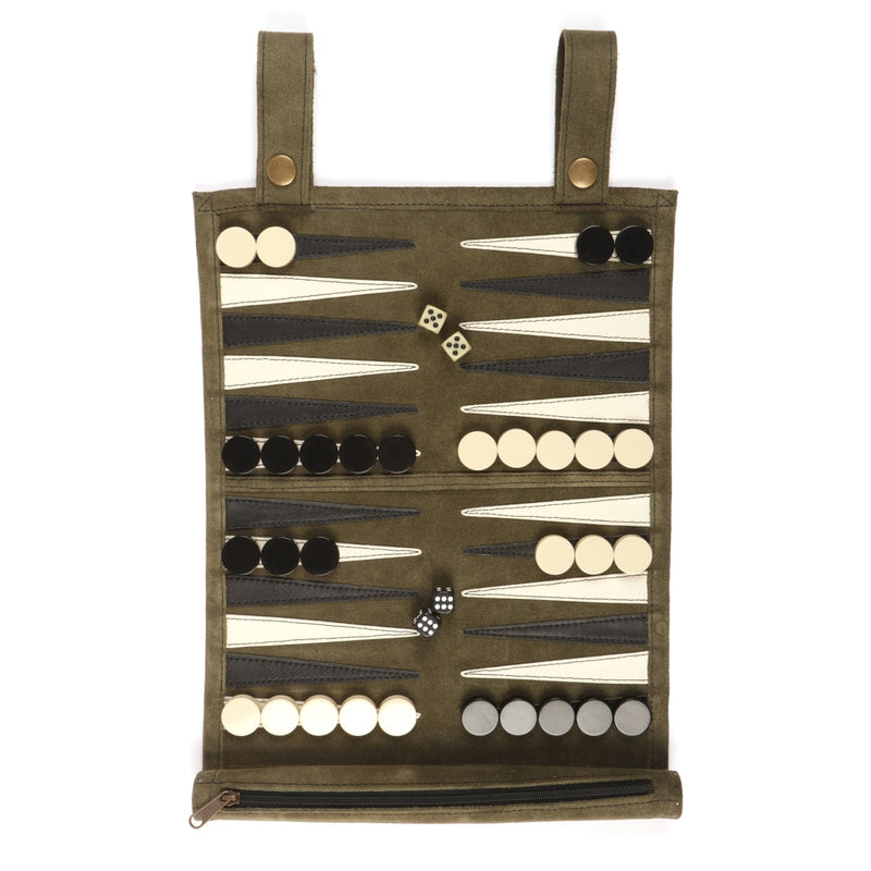 Backgammon Handmade premium suede leather Roll-up - Freestyle SA